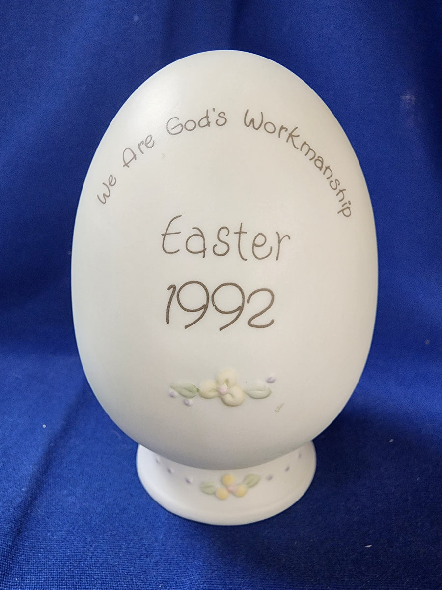 Precious Moments "Easter - Annual Egg, 1992, We Are God's Workmanship ...