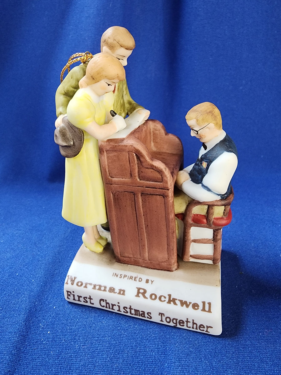 Norman Rockwell "Marriage License, First Christmas Together Ornament ...