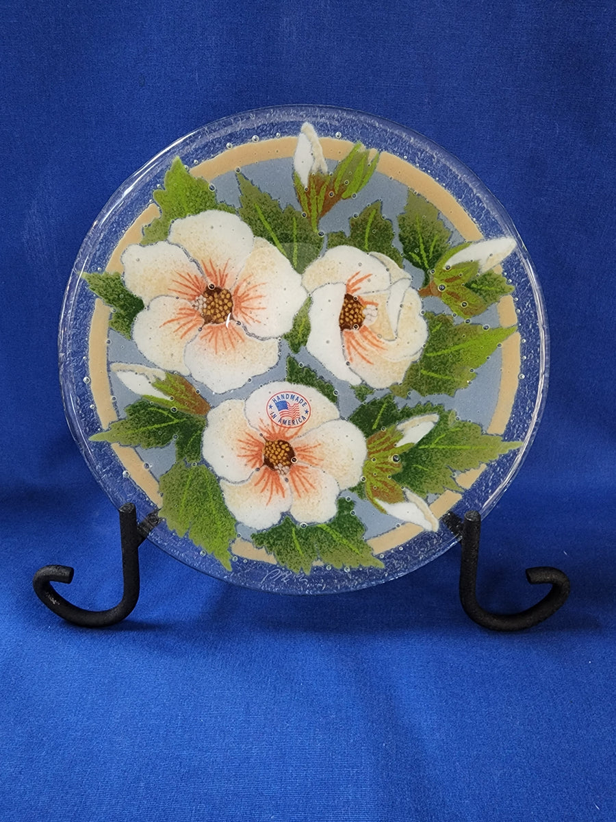 Peggy Karr Glass "Rose Of Sharon Plate 8 inch" – RC Gifts