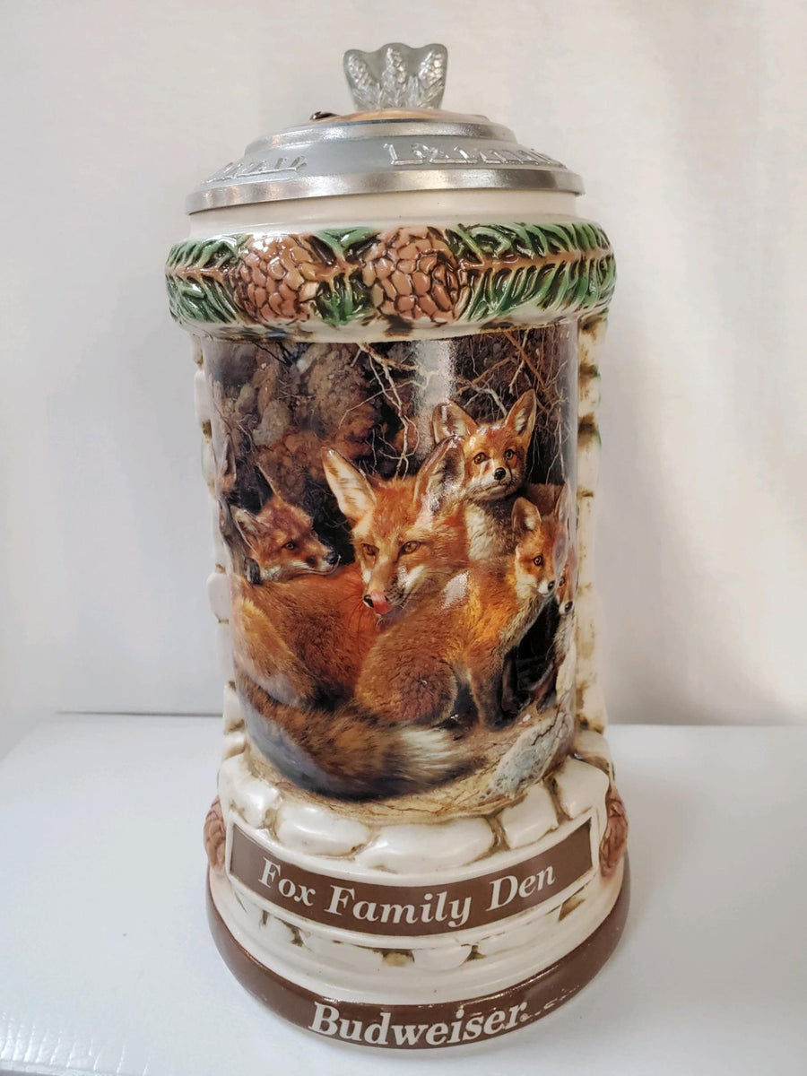 Anheuser-Busch Steins "Budweiser Animal Families Series, Fox Family De ...
